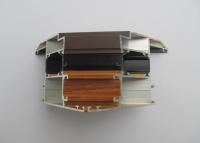 China Brown Wood Grain Aluminium Sliding Door Profiles Powder Coating 6063 Alloy 0.7-10mm Thickness for sale