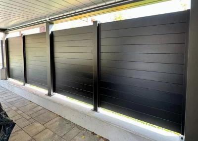 China 6060 Black Powder Coated Aluminum Fence Profile Industrial Extrusion 60um for sale