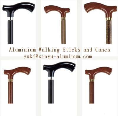 China Wood Grain Transfer Printing Aluminium Round Tube 6063 for Walking Sticks 20mm OD for sale