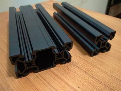 China Black Sandblasted Anodized Aluminum Profile 6063 T5 for Assembly Line Production Line for sale