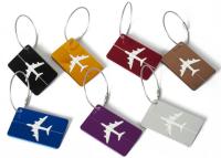China Custom Aluminum Alloy Travel Luggage Tag with Steel String 200 pcs MOQ for sale