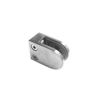 China Stainless Steel 316 D Shape Flat Base Glass Clamp for Balustrade Deck Railing 8mm 10mm for sale
