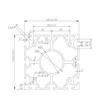 China 120x120mm T Slot Aluminum Profile Extrusion Frame 120 Series for Industrial Workstations for sale