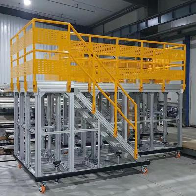 China Anodized T5 Aluminum Assembly Industrial Profile Mobile Platforms Safety Step for sale