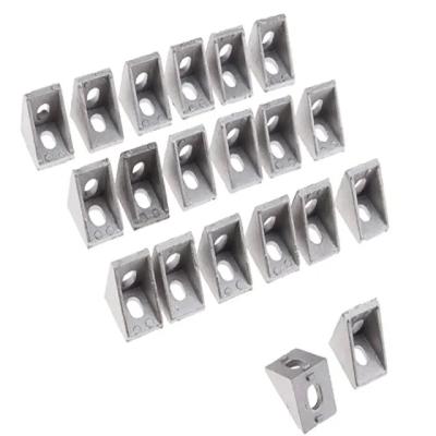 China Custom T8 Aluminum Profile Die Cast Angle Connector Bracket for 8mm Slot Systems for sale