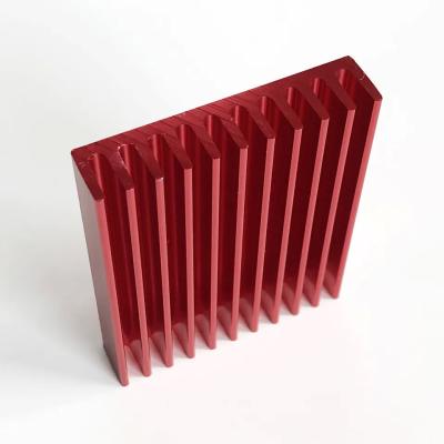 China Red Anodized Aluminum Heatsink 45x55x10mm for Raspberry Pi PCB Cooling AL6063 T5 for sale