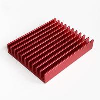 China Red Anodized Aluminum Heatsink 45x55x10mm for Raspberry Pi PCB Cooling AL6063 T5 for sale