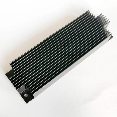 China Black Anodized Extruded Aluminum Heatsink 6063 T5 50x25x158mm for LED Inverter Cooling for sale