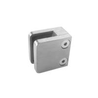 China 304 Square Flat Base Glass Clamp For Balustrade Deck Railing Glass Holder for sale