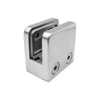 China 304 Stainless Steel Square Flat Base Glass Clamp for Balustrade Deck Railing 4mm to 21mm Glass for sale