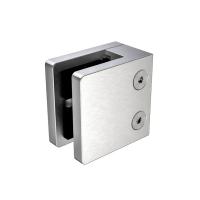 China 304 Stainless Steel Square Flat Base Glass Clamp for Balustrade Deck Railing 4mm to 21mm Glass for sale