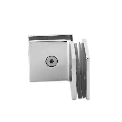 China 90 Degree Stainless Steel Glass Clip for Shower Door Wall Enclosure 8-12mm for sale