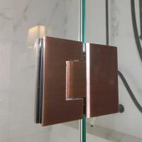 China Stainless Steel 304 135 Degree Shower Door Hinge 8-12mm Glass Brushed Finish for sale
