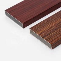 China 6063 Powder Coating Wood Grain Aluminium Square Tube Profile 40um-120um for Furniture Decoration for sale
