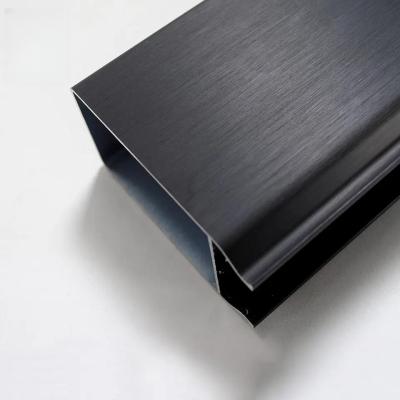 China Anodized Brush Black Aluminum Profile 6000 Series T5 for Decorative Furniture Use 10-300mm for sale