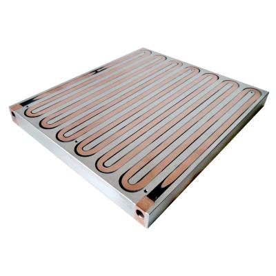 China Custom Liquid Cooling Heatsink Aluminum Cold Plate with Copper Tubes for High Power Devices for sale