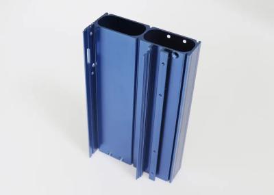 China Aluminum Extruded Countersunk Hole Blue Anodized Aluminum Profile for sale