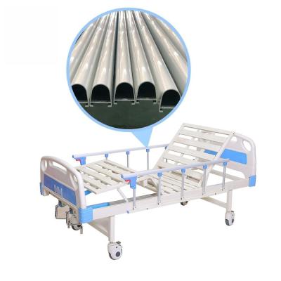 China Custom Extruded Aluminum Hospital Bed Armrests 6000 Series Anodized Silver Powder Coated for sale