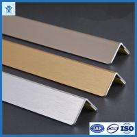 China Brushed Gold Anodized Aluminum Angle Profiles 6063 T5 Decorative Trim 110MPa Yield for sale