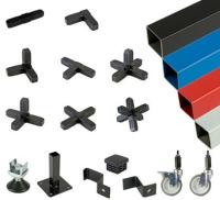 China 25x25mm Powder Coated Aluminum Square Tubing Frame with Connector for Display Shelf for sale