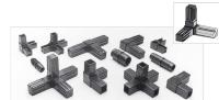 China 25x25mm Powder Coated Aluminum Square Tubing Frame with Connector for Display Shelf for sale