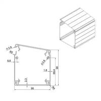 China 90x90mm Aluminum Trunking T Slot Profile for Power Cords Cable Pneumatic Tube for sale