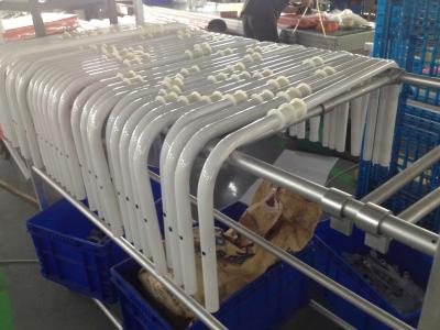 China Aksu Powder Coated CNC Bending Aluminum Alloy Tubes with Holes for Stair Chair 6063 T5 for sale