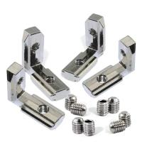 China 4040 L Shape 90 Degree Inside Hidden Corner Bracket for T Slot Aluminum Profile with Grub Screws for sale