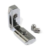 China 4040 L Shape 90 Degree Inside Hidden Corner Bracket for T Slot Aluminum Profile with Grub Screws for sale