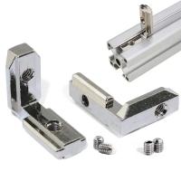China 4040 L Shape 90 Degree Inside Hidden Corner Bracket for T Slot Aluminum Profile with Grub Screws for sale