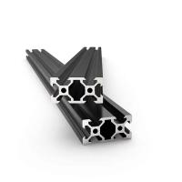 China European Standard T Slot Aluminum Extrusion Anodized Black V Type Linear Rail 2040 Profile for sale