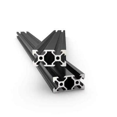 China European Standard T Slot Aluminum Extrusion Anodized Black V Type Linear Rail 2040 Profile for sale