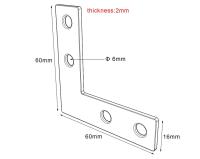 China L Shape T Shape T Slot Aluminum Extrusion Connector Plates 4 Holes 2020 3030 4040 4545 for sale