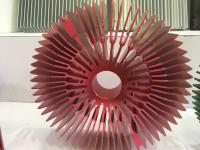 China Red Anodized Aluminum Sunflower Radiator LED Cylindrical Heat Sink 52.4mm Width 69mm Height for Tracking Light for sale