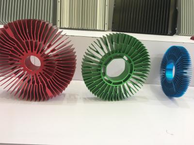 China Red Anodized Aluminum Sunflower Radiator Led Cylindrical Heat Sink For Tracking Light for sale