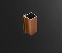 China Semi Finished Aluminum Square Tube Wood Color Transfer Paper Printing for Kitchen Cabinet 6063 for sale