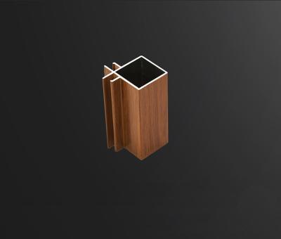 China Semi Finished Aluminum Square Tube Wood Color Transfer Paper Printing for Kitchen Cabinet 6063 for sale