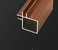 China Semi Finished Aluminum Square Tube Wood Color Transfer Paper Printing for Kitchen Cabinet 6063 for sale