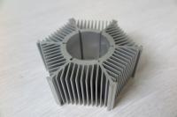 China LED Round Sunflower Extruded Aluminum Heat Sink Profile 6063-T5 with Silver Anodized Finish and Tapping for Street Lighting for sale