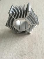 China LED Round Sunflower Extruded Aluminum Heat Sink Profile 6063-T5 with Silver Anodized Finish and Tapping for Street Lighting for sale