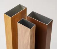 China Decorative Anodized Aluminum Square Tube T3-T8 Wood Grain Finish for Fence Panel Profile for sale
