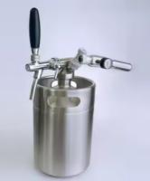 China Custom Logo Stainless Steel Keg Growler 0.8mm Wall 30 PSI Pressure Retention for sale