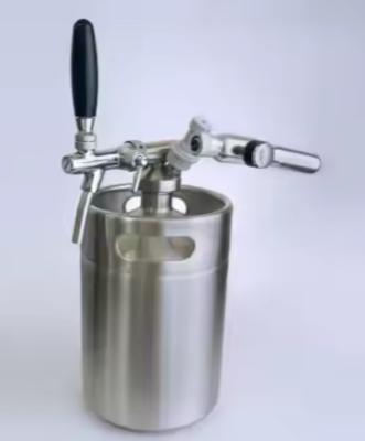 China Custom Logo Stainless Steel Keg Growler 0.8mm Wall 30 PSI Pressure Retention for sale