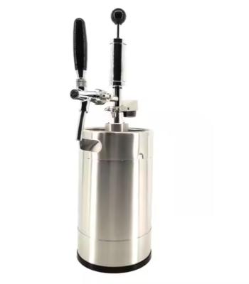China Stainless Steel Keg Growler 0.8mm Wall Double-Wall Vacuum Insulation Brushed Matte Finish for sale