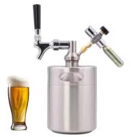China Custom Logo Stainless Steel Beer Keg 2L 5L 10L Portable Container with 0.8mm-1mm Wall Thickness for sale