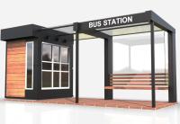 China Custom Aluminum Frame Bus Shelter with Vending Kiosk - Multiple Material Options & Surface Finishes for sale