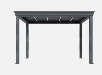 China Motorized Aluminum Louver Pergola 3x3m to 4.5x3.5m Waterproof UV-Proof Custom Garden Shelter for sale
