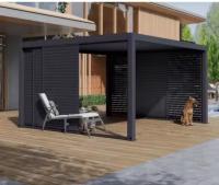 China 3x3 Aluminum Waterproof Pergola System with Manual/Electric Operation - 3m x 3m x 2m Standard Size and Custom Options for sale
