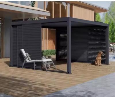 China 3x3 Aluminum Waterproof Pergola System with Manual/Electric Operation - 3m x 3m x 2m Standard Size and Custom Options for sale