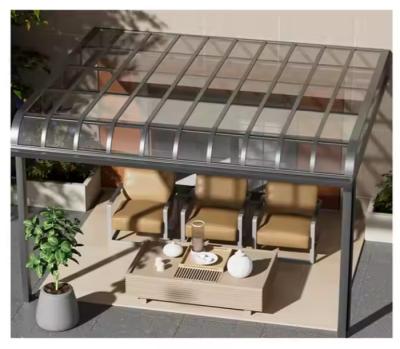 China Custom Aluminum Canopy Gazebo with 98% UV Protection and Polycarbonate Roof - Adjustable Outdoor Shelter for Courtyard for sale